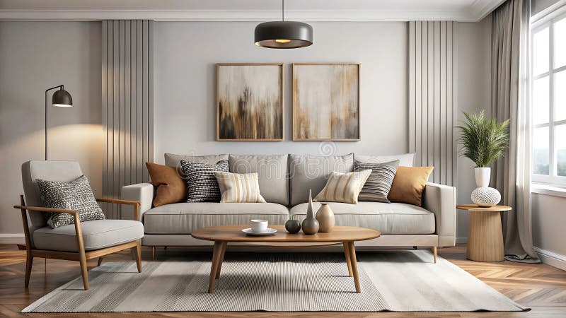 Stunning Living Room Interior Design Stock Illustrations – 57,592 ...