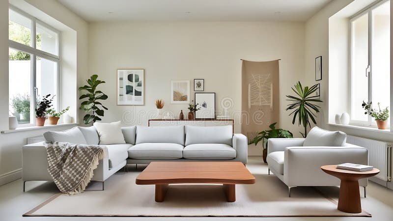 Luxurious Modern Living Room with Large Windows and Natural Light ...