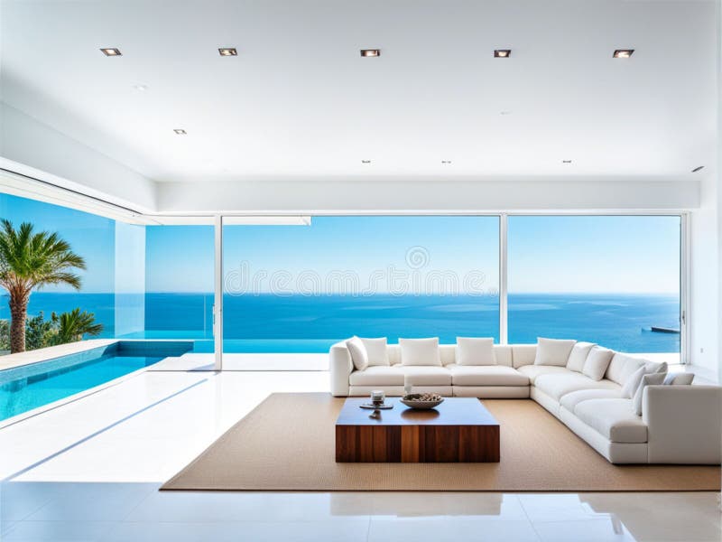 Minimalist Modern Architecture Luxurious White Beach House Infinity ...