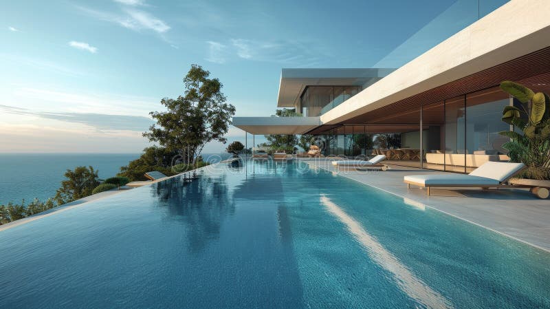 Luxurious Modern Mansion with Infinity Pool Overlooking the Ocean ...