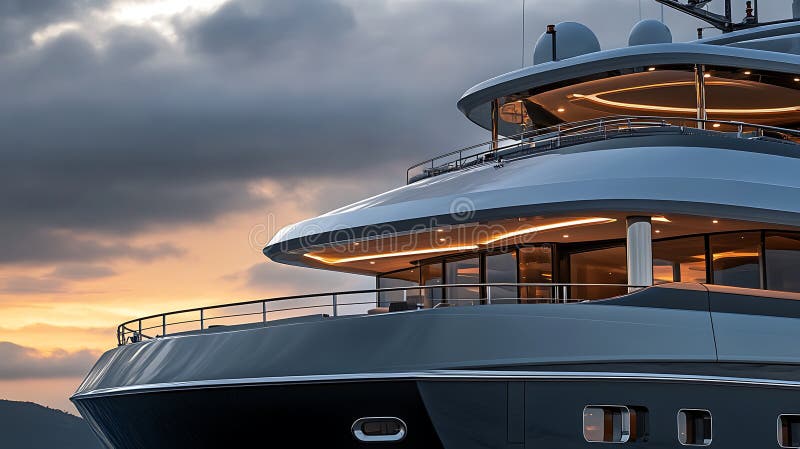 Luxurious Modern Ship with Stunning Sky Details in High Resolution ...