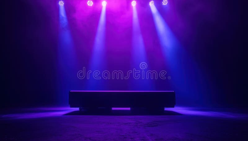 Luxurious Modern Stage Backdrop Featuring Purple Spotlight Effect Stock ...