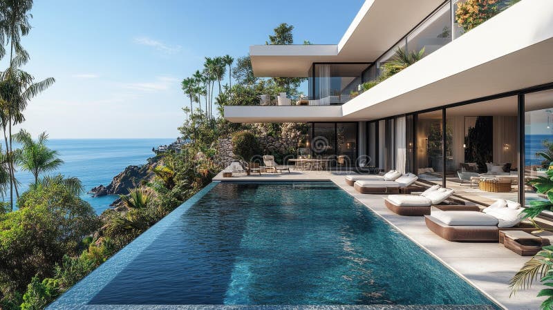 Luxurious Modern Villa with Infinity Pool Overlooking the Ocean ...