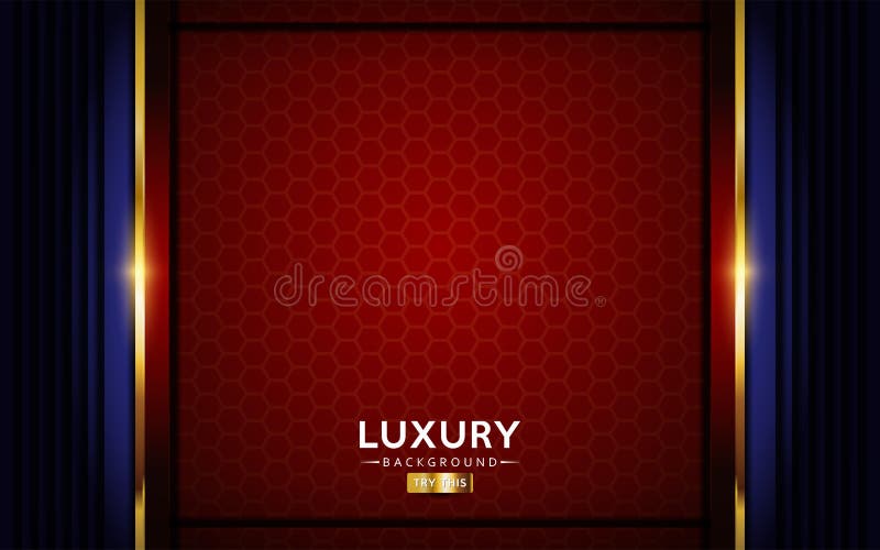 Luxurious Navy Blue with Red Background Combine with Golden Lines Stock ...