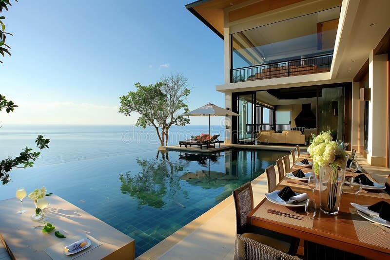 Luxurious Oceanfront Dining Experience at a Villa with Stunning Sea ...