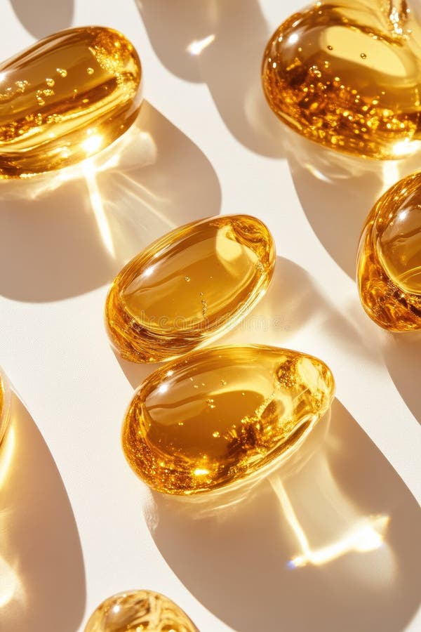 Luxurious Oil Serum Droplets Macro on Crisp White. Stock Illustration ...