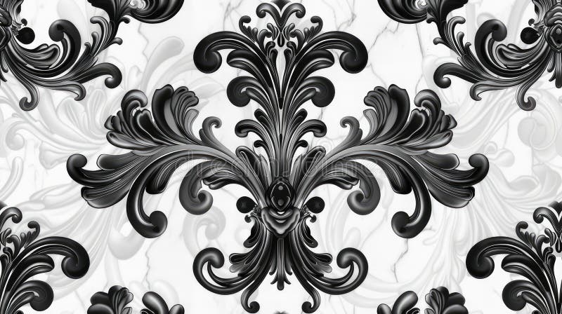 A Luxurious Opulent Marble Pattern Featuring Tones of White and Black ...