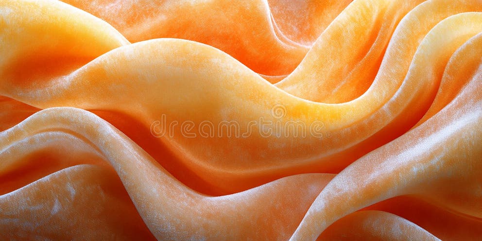 Luxurious Orange Silk Fabric Draped Softly Elegant Texture Background ...