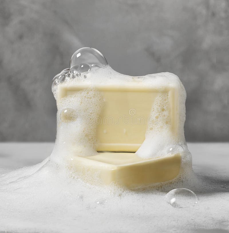 Luxurious Organic Soaps with Charming Bubbles of Soap Foam Stock Image ...