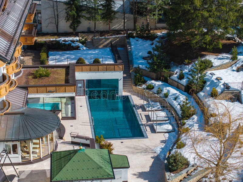 Luxurious Outdoor Pool Area Alpine Hotel Ischgl Austria Stock Photos ...