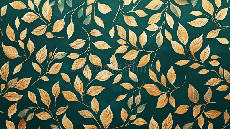 A Luxurious Pattern Design Featuring Intricately Detailed Gold Leaves ...