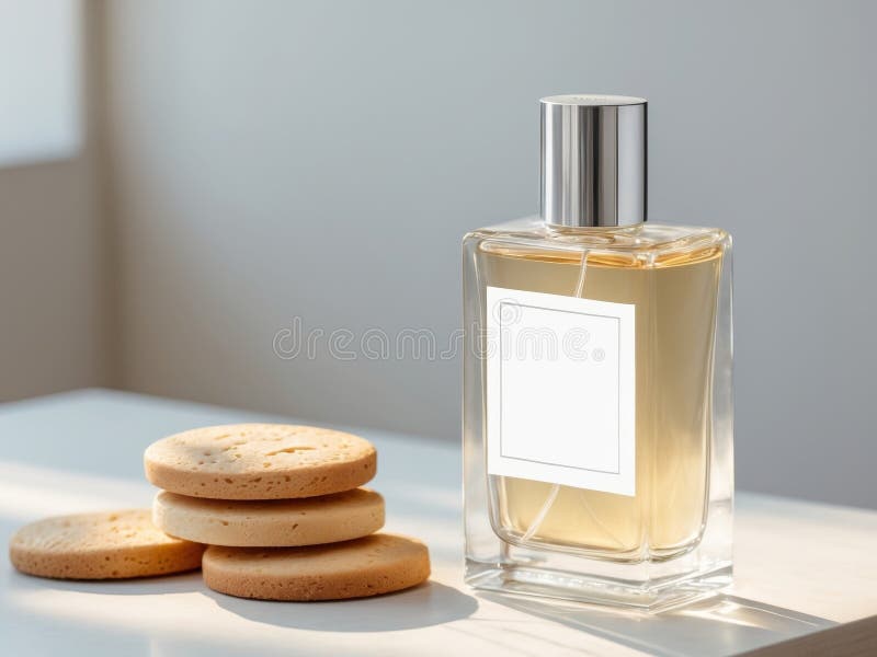 Luxurious Perfume Bottle with Cookies, Aromatic Still Life, Elegance ...