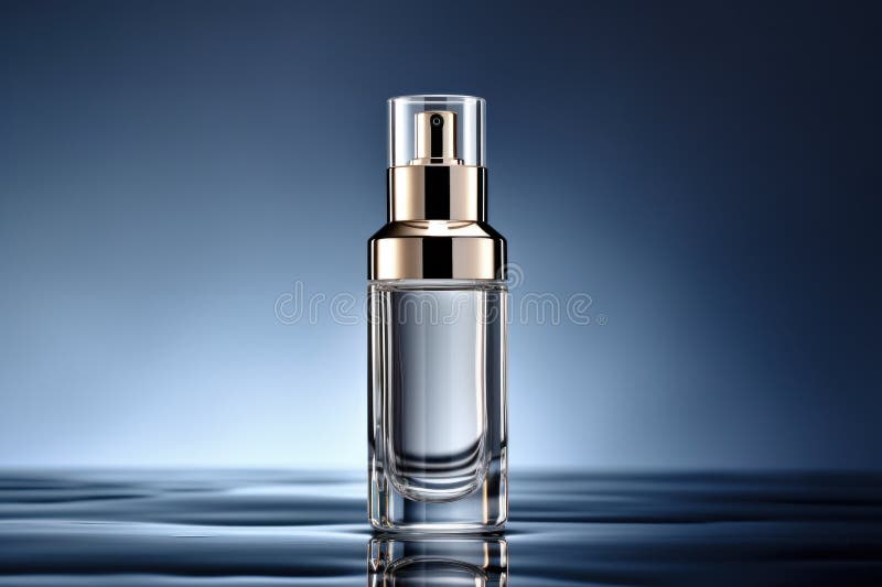 Luxurious Perfume Bottle on Reflective Water Surface Stock Image ...