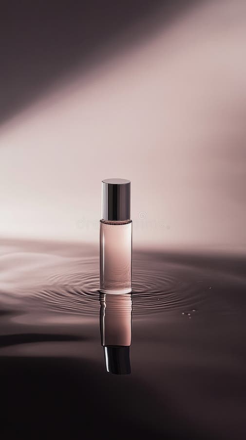 Luxurious Perfume Bottle Reflected on Rippled Water Surface National ...