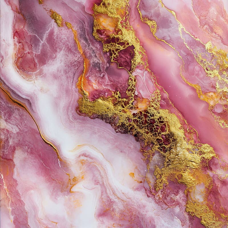 Luxurious Pink and Gold Marble Texture with Abstract Design Stock Photo ...