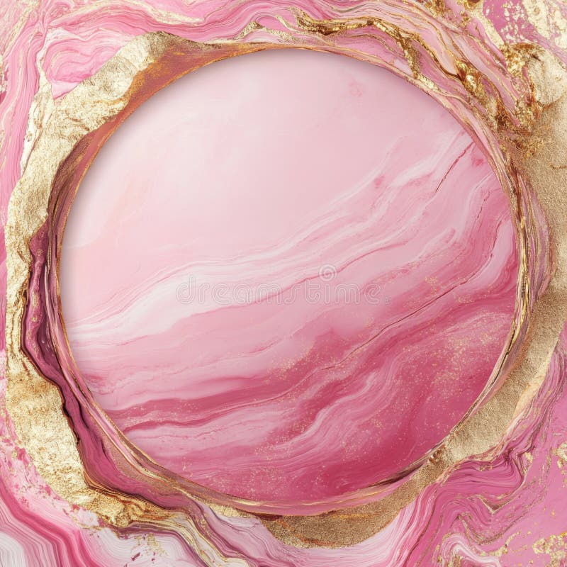 Luxurious Pink and Gold Marble Texture with Circular Design Stock Photo ...