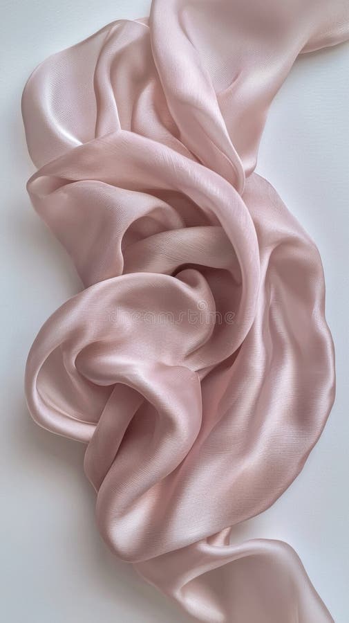 A Luxurious Pink Silk Fabric Flowing Gracefully Over a Surface with a ...