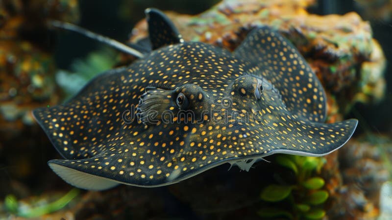 Luxurious Polka Dot Stingray with Clear Water Emphasizing Its Features ...