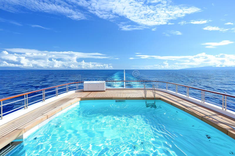 Luxurious Pool on a Cruise Ship with a Panoramic Ocean View Under a ...