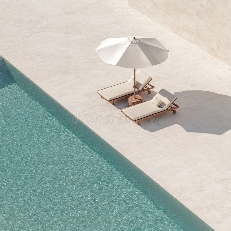 Luxurious Poolside Retreat with Sun Loungers in Tropical Resort at ...