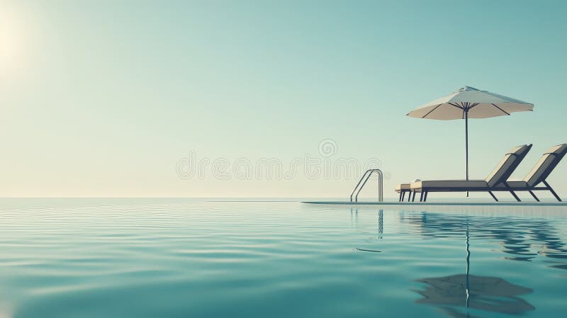 Luxurious Poolside Scene with Ocean View at an Upscale Resort Under ...