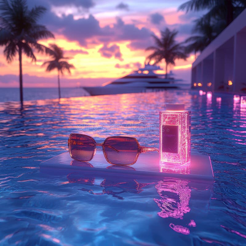 Luxurious Poolside Retreat with Sun Loungers in Tropical Resort at ...