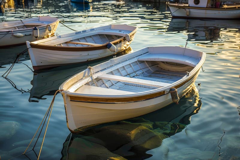 Luxurious Private Boats in Calm Harbor at Sunset, Perfect for Adding ...