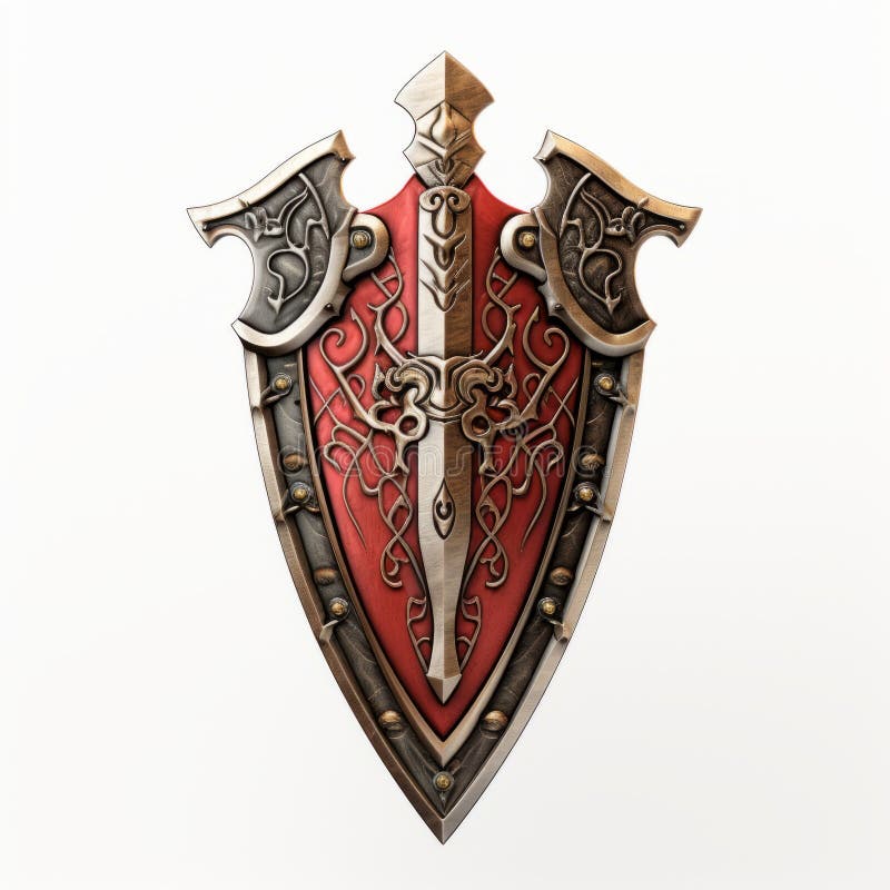 Luxurious Red and Black Sword Shield Icon with Exquisite Craftsmanship ...
