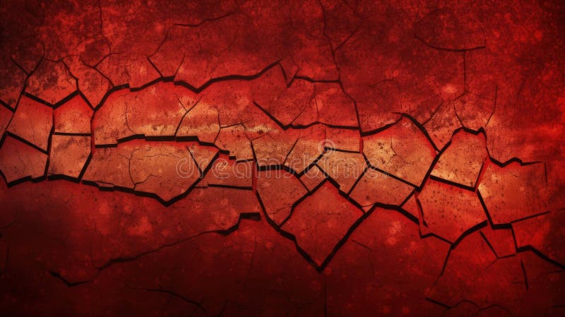 Luxurious Red Cracked Wall Texture for Technology Background. Stock ...