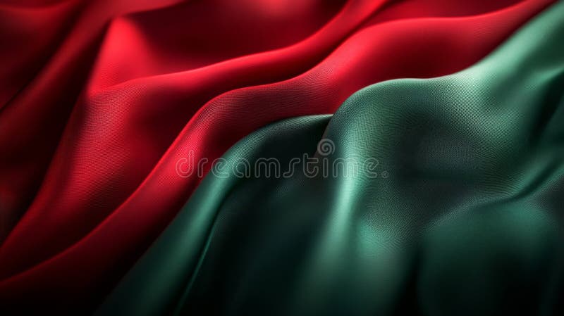 Luxurious Red and Green Silk Fabric Drape Stock Illustration ...