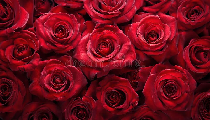 Luxurious Red Roses Arranged Beautifully, Creating Romantic Atmosphere ...