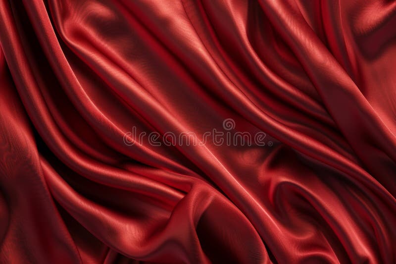 Luxurious Red Silk Drapery with Abstract Satin Texture and Smooth Shiny ...