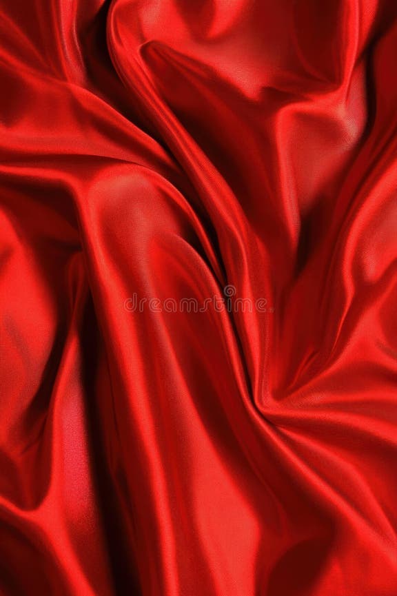 Luxurious Red Silk Fabric Texture in Elegant Flowing Waves Stock Photo ...