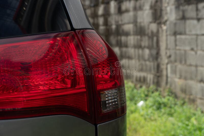 Luxurious red tail lights. stock photo. Image of automotive - 332072448