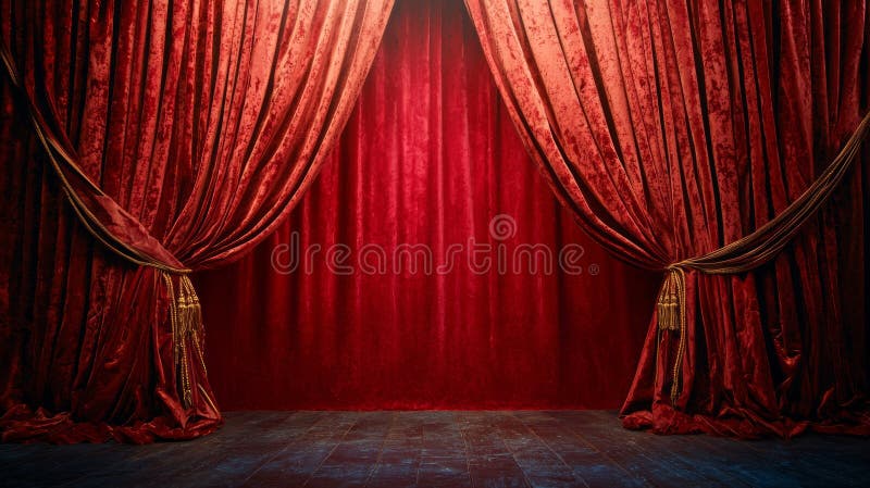 Luxurious Red Velvet Theater Curtains Stock Photo - Image of design ...