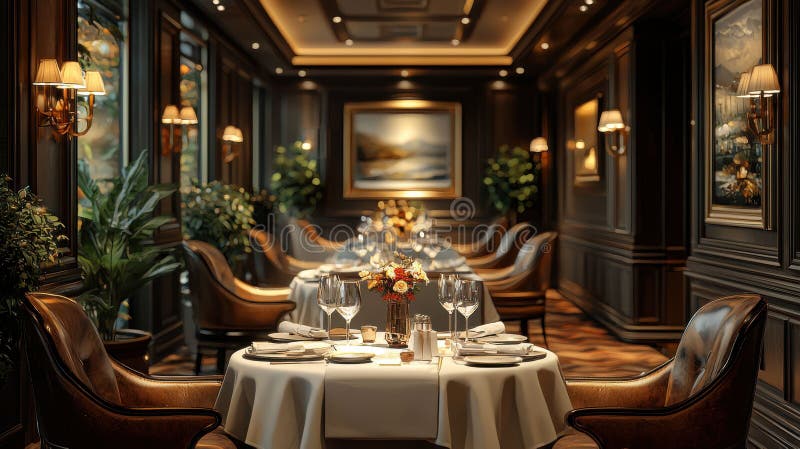 Luxurious Restaurant Interior with Elegant Decor and Fine Dining Setup ...