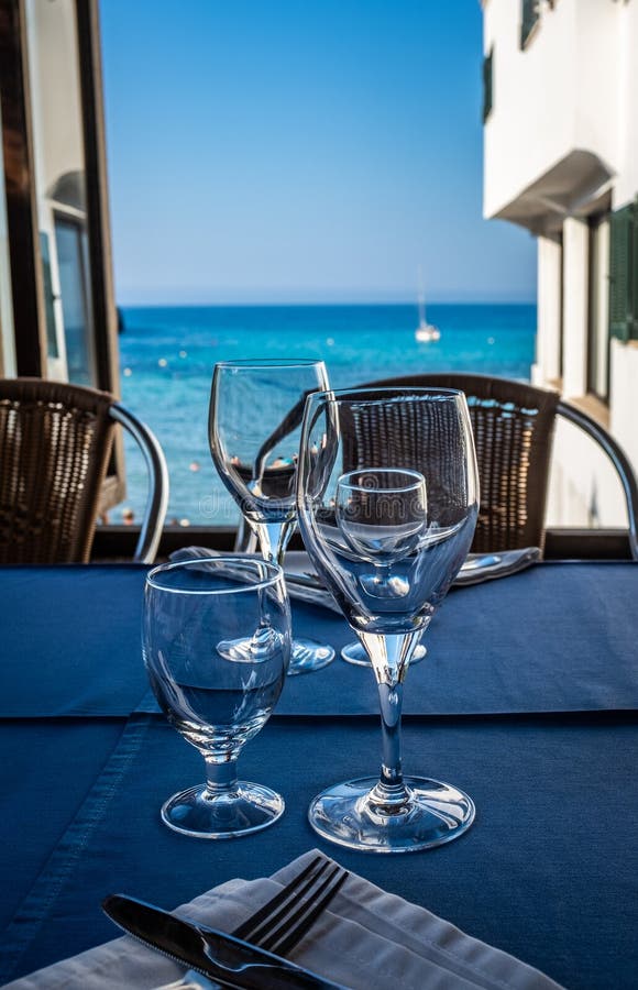 Luxurious Restaurant with Ocean View Stock Image - Image of beach ...