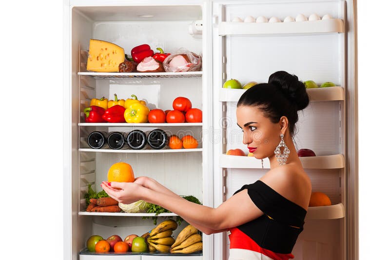 Luxurious Rich Woman with Orange Stock Image - Image of full, home ...