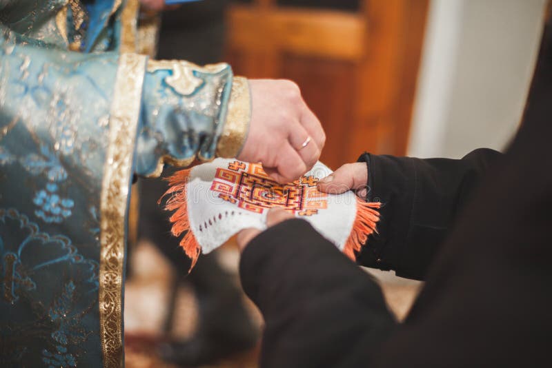 Luxurious Rings in the Church. Wedding Ceremony Stock Photo - Image of ...