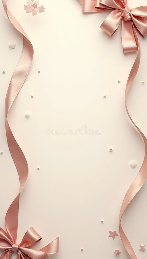 Luxurious Rose Gold Ribbon on Creamy Surface for Elegant Branding Stock ...