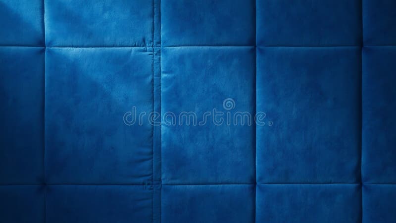 Luxurious Royal Blue Velvet Wall with Quilted Pattern and Soft Texture ...