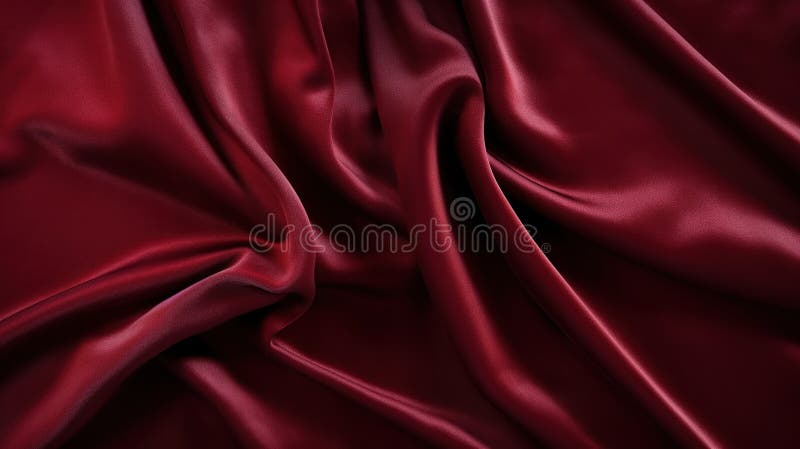 Luxurious Ruby Red Satin or Velvet Fabric with Smooth Waves Premium ...