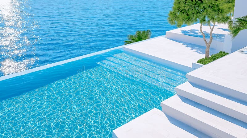 Luxurious Sea Side Swim stock illustration. Illustration of swim ...