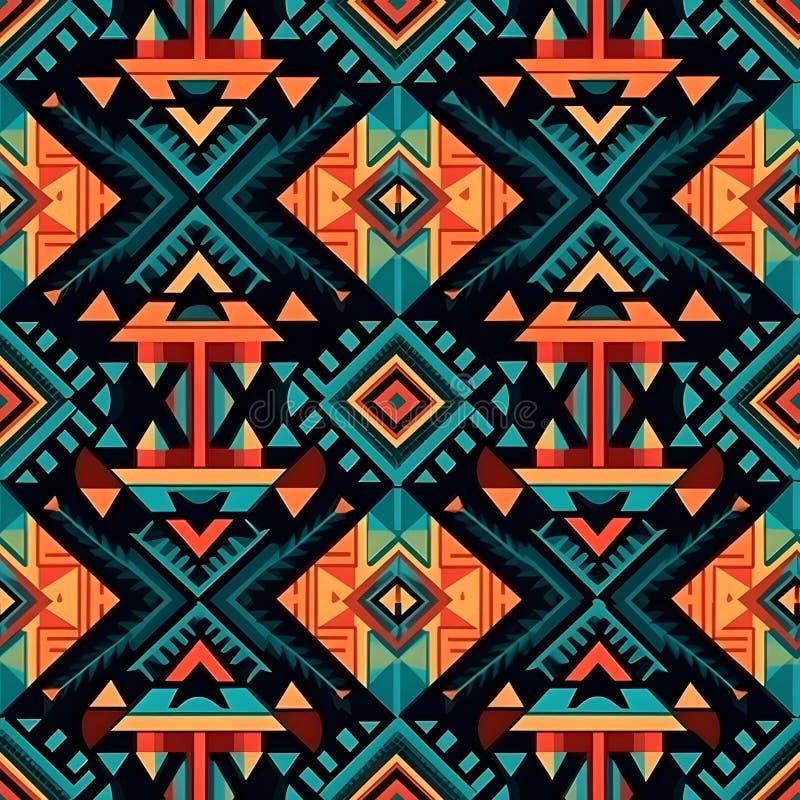 Luxurious Seamless Aztec Patterns for a Regal Touch Stock Illustration ...