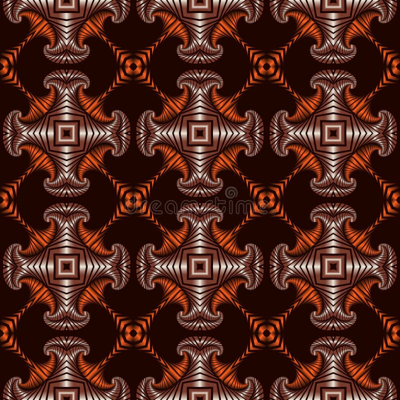 Luxurious Seamless Pattern with Metallic Brown and Orange Decorative ...
