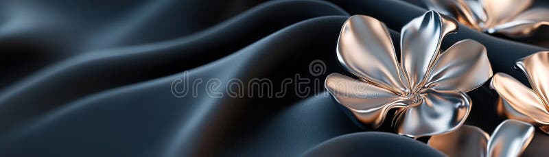 A Luxurious Setting Showcases Floating Chrome Botanical Elements ...