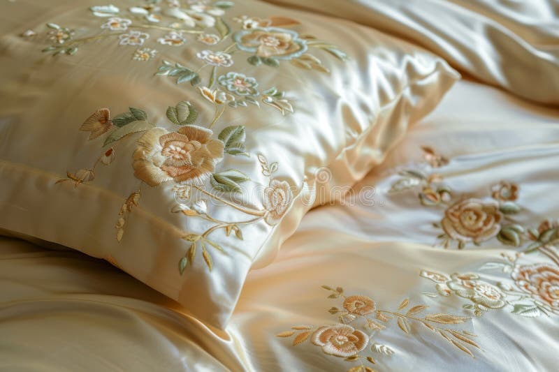 Luxurious Silk Bedding Set with Embroidery and a Soft Texture ...
