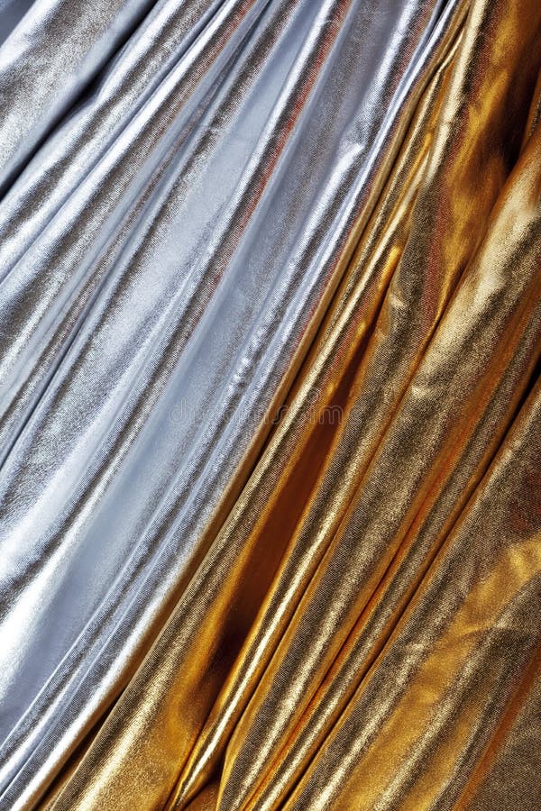 Luxurious Silver and Gold Fabric Stock Photo - Image of decoration ...