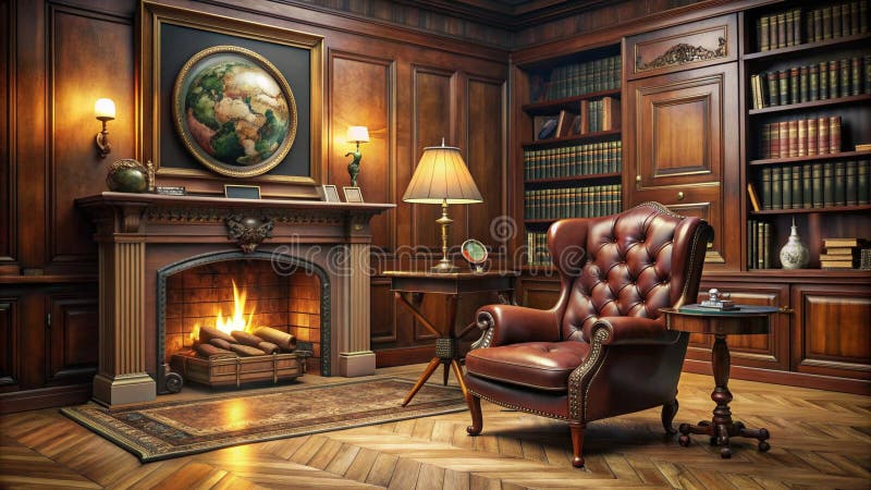 A Luxurious and Sophisticated Study Space for the Gentleman AI ...