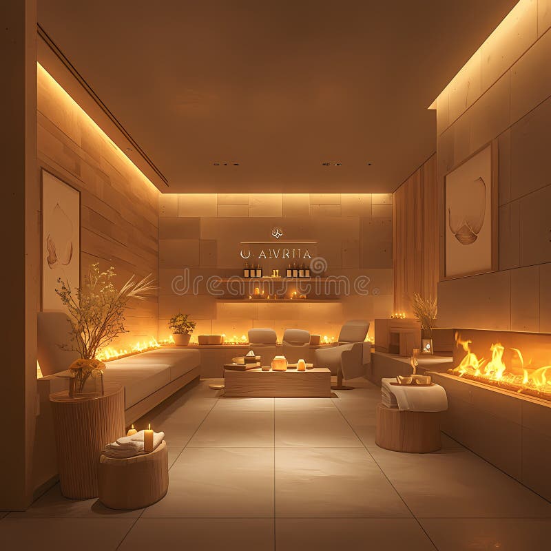 Luxurious Spa Interior stock illustration. Illustration of stone ...